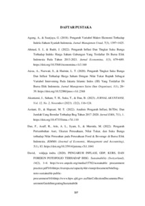 PENGARUH SUKU BUNGA, INFLASI, DAN NILAI TUKAR RUPIAH TERHADAP INDEKS HARGA SAHAM GABUNGAN (IHSG ...